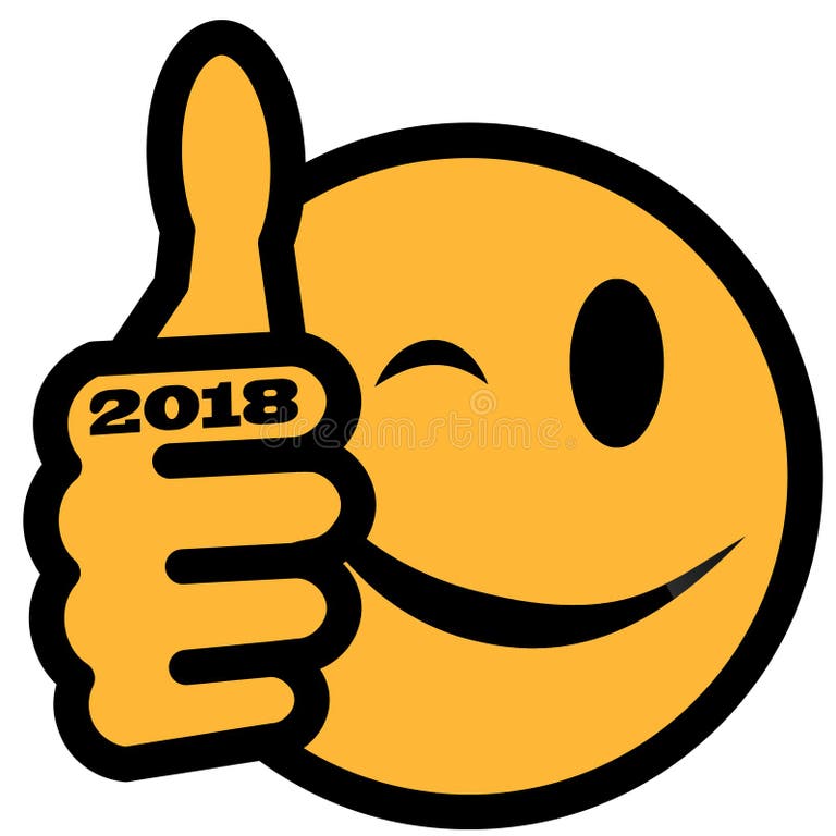 Nieuwjaar` s smiley 2018 stock illustratie. Illustration of feestelijk ...