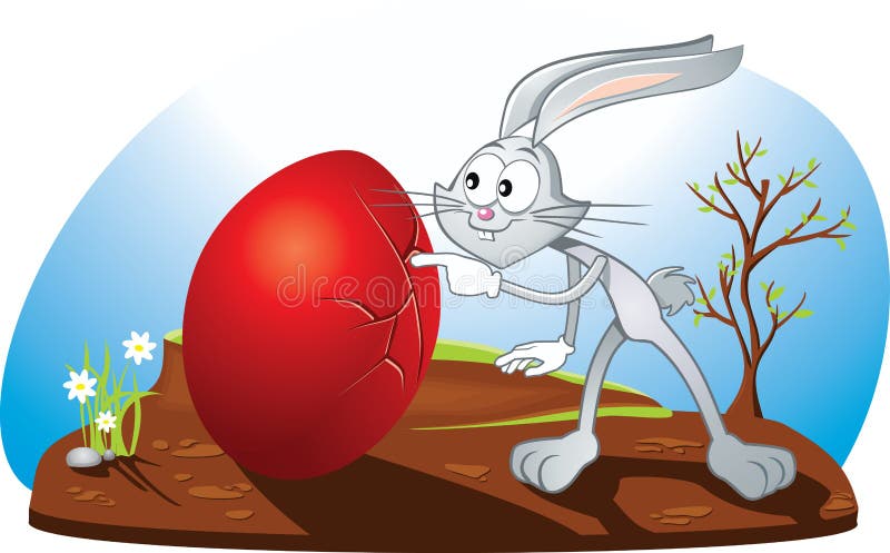 Nieuwsgierige Pasen Bunny Vector Cartoon Vector Illustratie ...