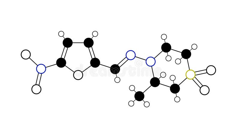 Nifurtimox Molecule, Structural Chemical Formula, Ball-and-stick Model ...