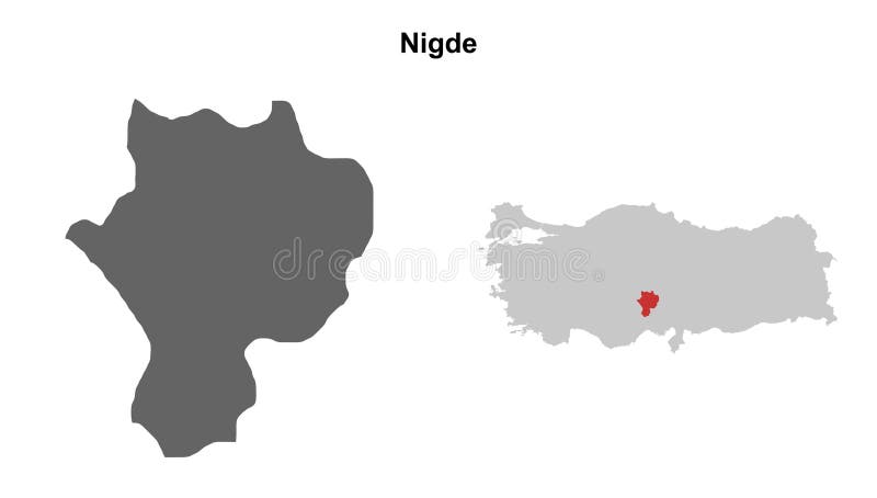 Nigde outline map stock vector. Illustration of border - 379016980