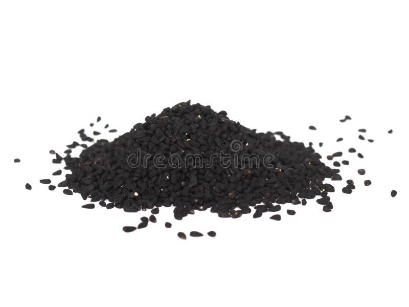 Nigella Sativa (Zwarte Komijn) Zaden Over Wit Stock Afbeelding - Image ...