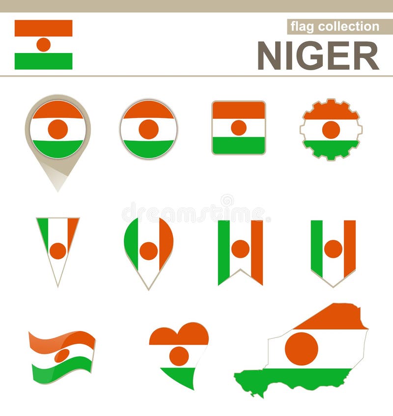 Niger Flag Collection stock vector. Illustration of state - 129630330
