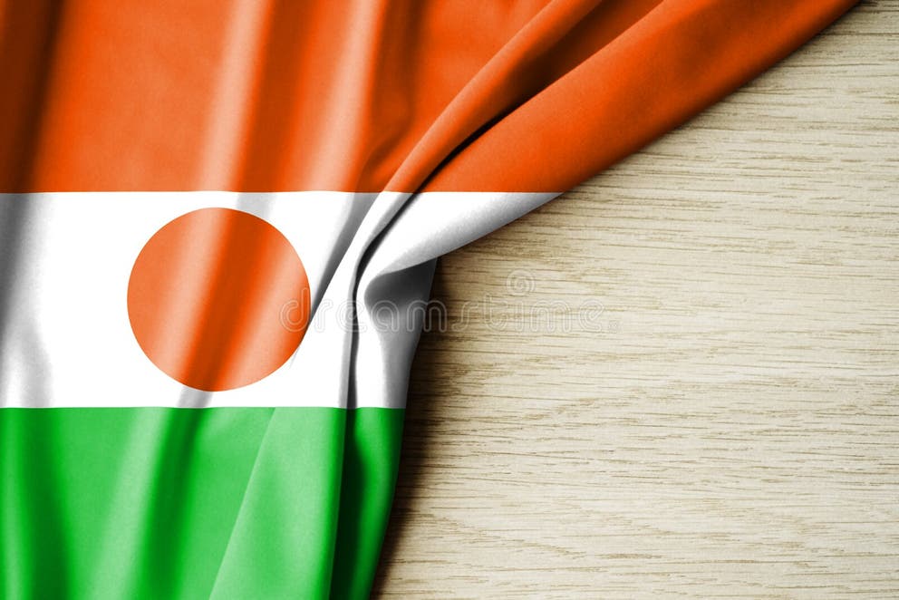 Niger Flag. Fabric Pattern Flag of Niger. 3d Illustration Stock Photo ...