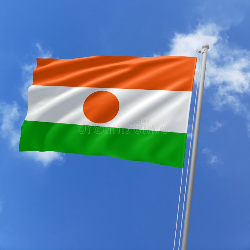 Niger Flag Fluttering in the Wind on Sky. Stock Photo - Image of ...