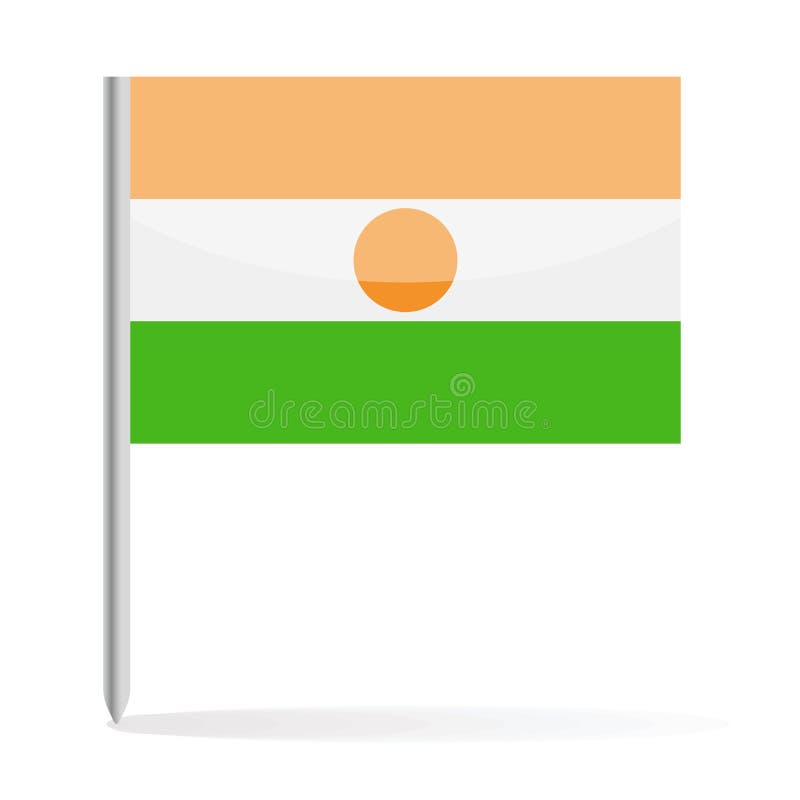 Niger Flag Pin Vector Icon stock illustration. Illustration of vector ...