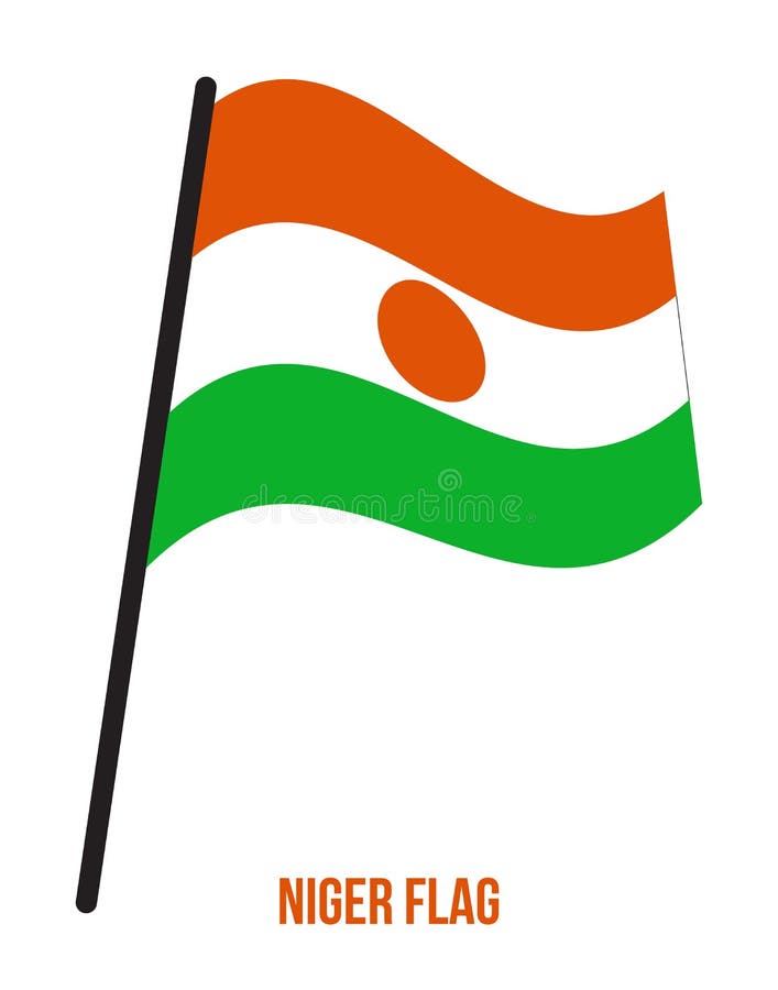 Niger Flag Waving Vector Illustration on White Background. Niger ...