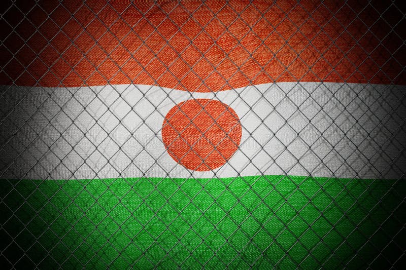 Niger Flag and Wire Mesh Fence Stock Illustration - Illustration of ...
