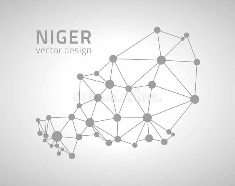 Niger Contour Grey Vector Map Stock Vector - Illustration of dotted ...