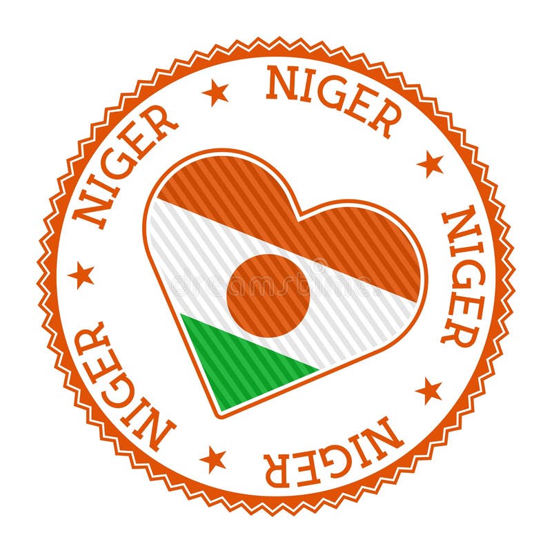 Niger heart badge. stock vector. Illustration of flag - 262150060