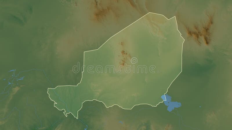 Niger Map - Solid. Regions. Physical. Labels Stock Footage - Video of ...