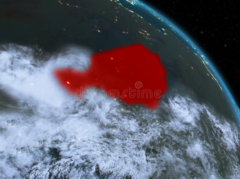 Niger at night from orbit stock image. Image of orbit - 119380103