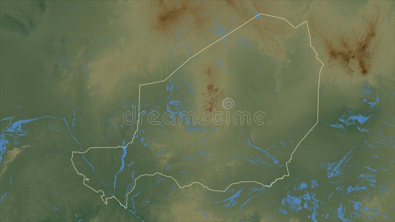 Niger outlined. Physical stock illustration. Illustration of country ...