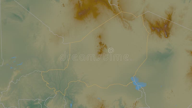 Niger - overview. Relief stock illustration. Illustration of continent ...