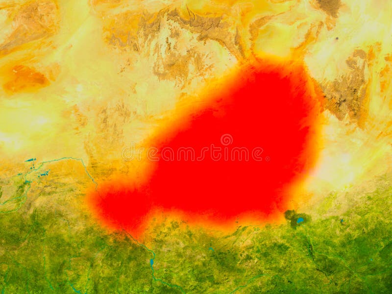 Niger on physical map stock illustration. Illustration of detailed ...