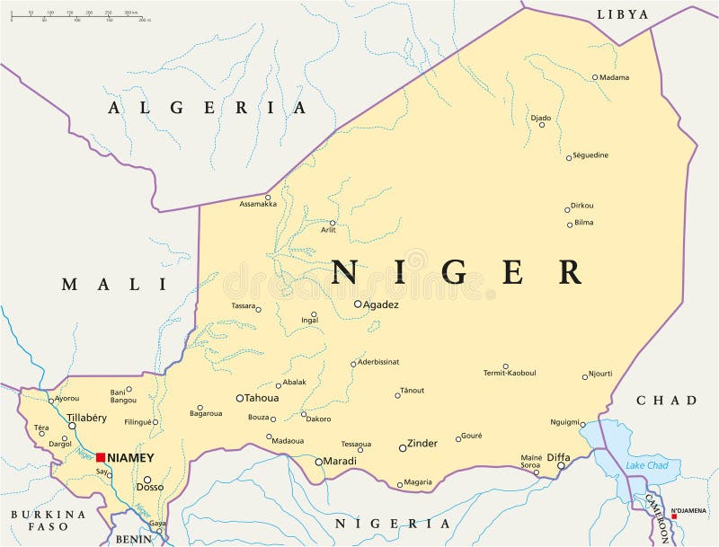 Niger politisk översikt vektor illustrationer. Illustration av land ...