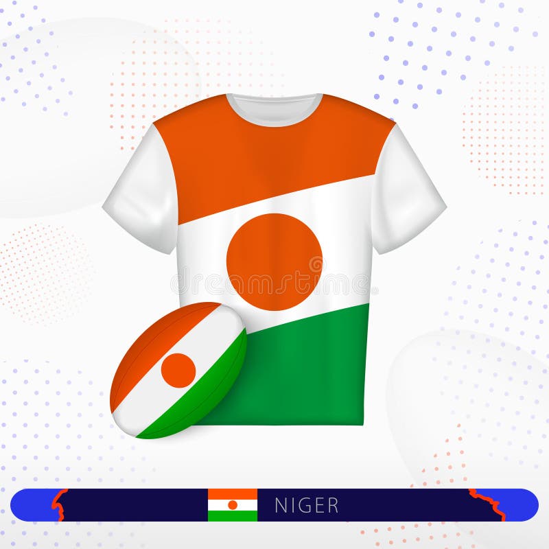 Niger Rugby Jersey with Rugby Ball of Niger on Abstract Sport ...