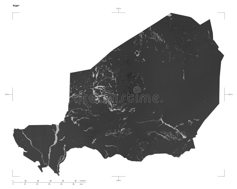 Niger Shape on White. Grayscale Stock Illustration - Illustration of ...