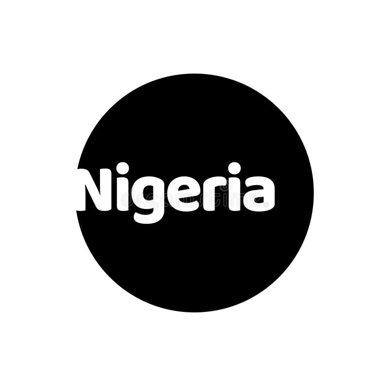 Nigeria Country Name Typography in Round Shape Stock Illustration ...