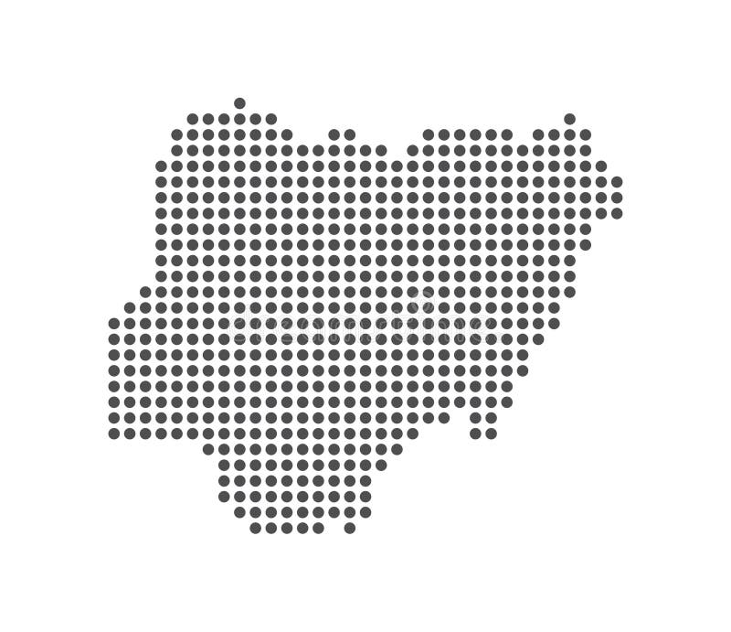Nigeria - Dotted Map. Map Formed by Dots Stock Illustration - Illustration of striped, product ...
