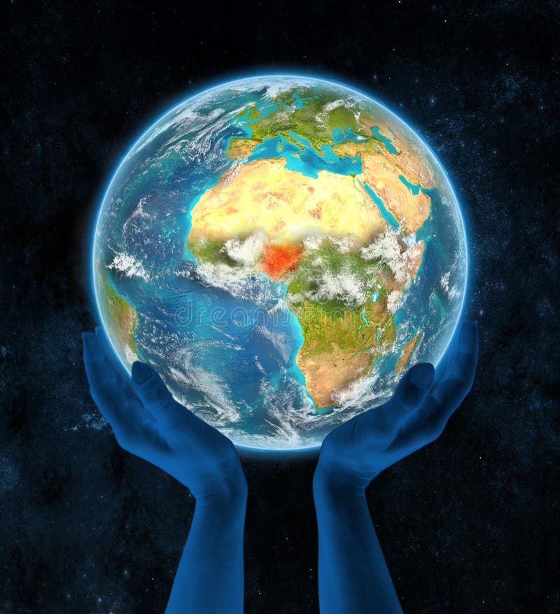 Nigeria on Planet Earth in Space Stock Photo - Image of sphere, render ...