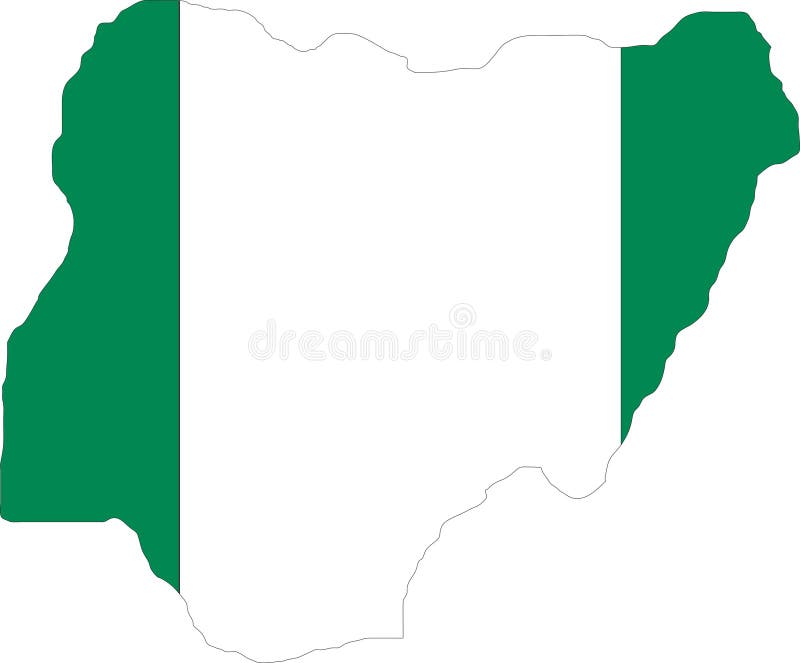Nigeria Flag in Map, Nigeria Map with Flag, Country Map, Nigeria Map ...