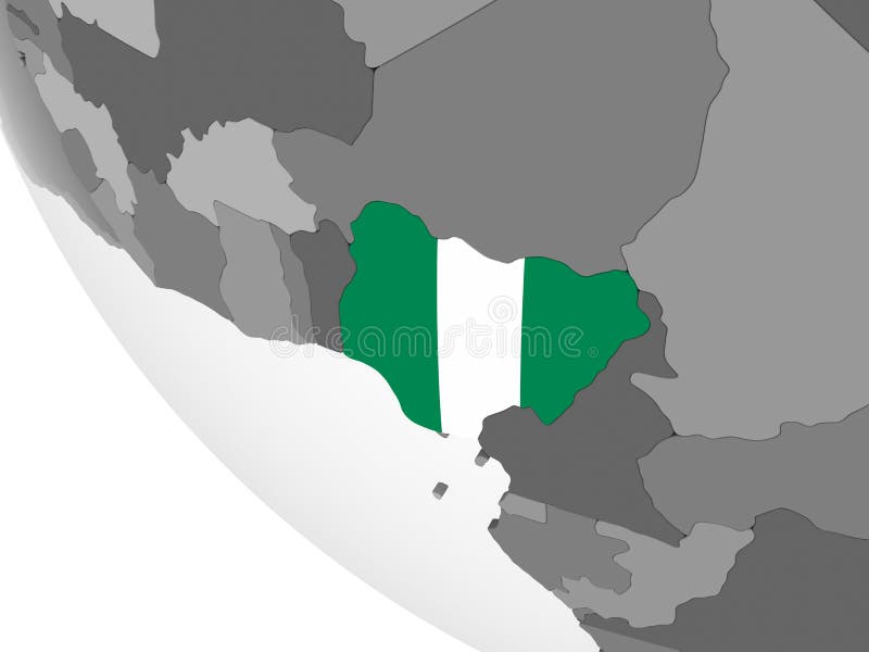 Nigeria Red on Gray World Map Stock Vector - Illustration of background ... Nigeria Red on Gray World Map Stock Vector - Illustration of background ...