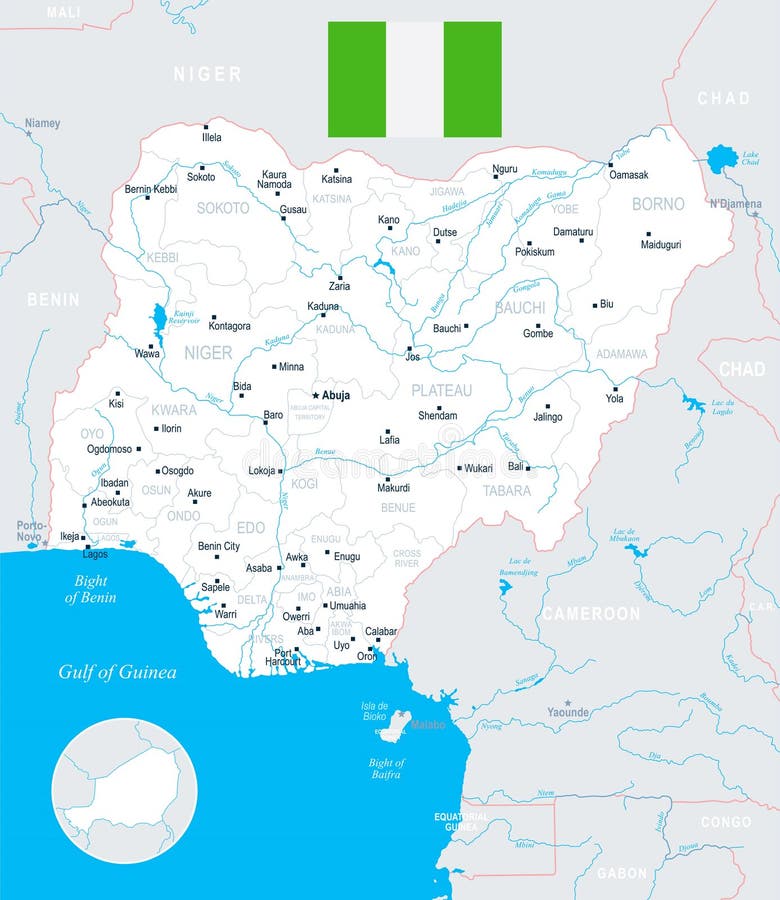 Nigeria Map - Detailed Illustration Stock Illustration - Illustration ...
