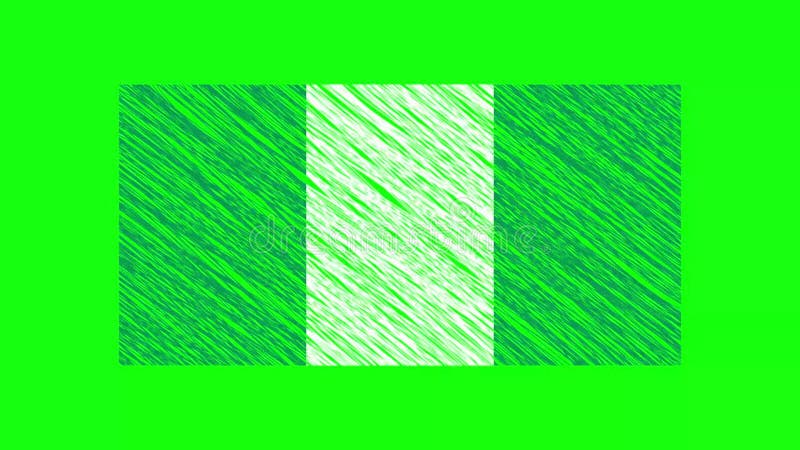 Nigeria Scribble Animation on Green Screen Background. Looping Seamless ...