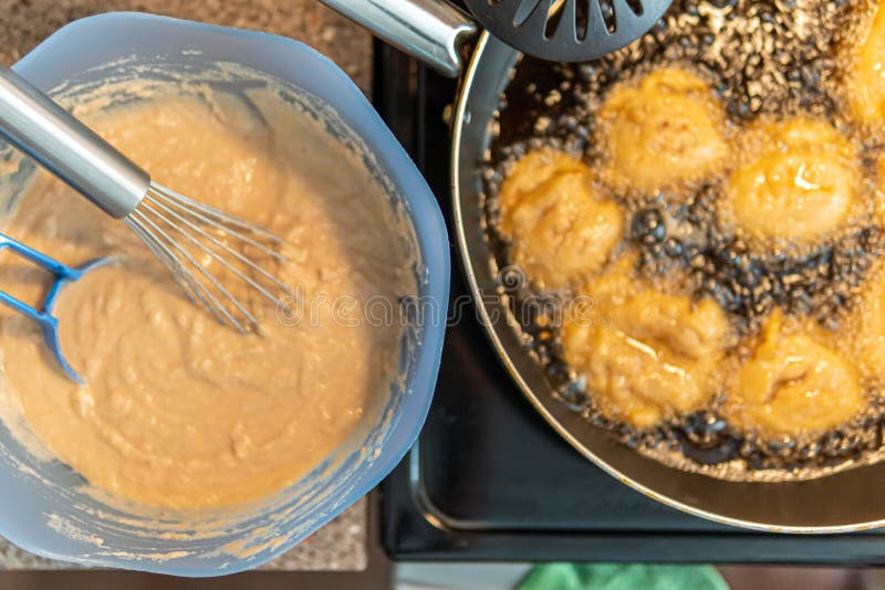 Nigerian Deep Fried Akara Beancake Served with Custard Stock Photo ...