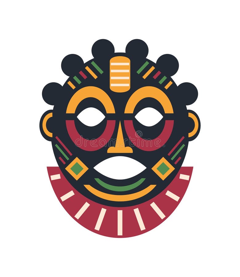 Nigerian mask folklore stock vector. Illustration of african - 300606462