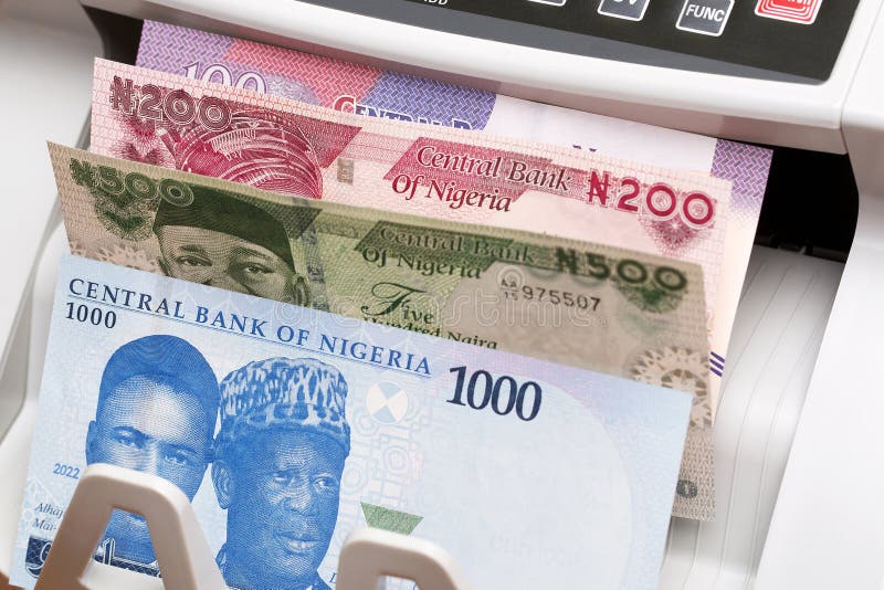 Nigerian Naira in a Counting Machine Stock Image - Image of money ...