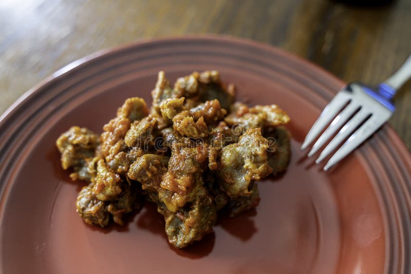 Nigerian Spicy Chicken Gizzard in Pepper Sauce Stock Image - Image of ...
