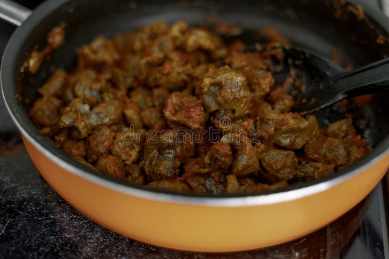 Nigerian Spicy Chicken Gizzard in Pepper Sauce Stock Photo - Image of ...