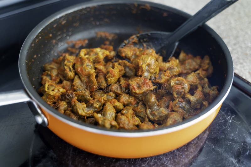 Nigerian Spicy Chicken Gizzard in Pepper Sauce Stock Photo - Image of ...