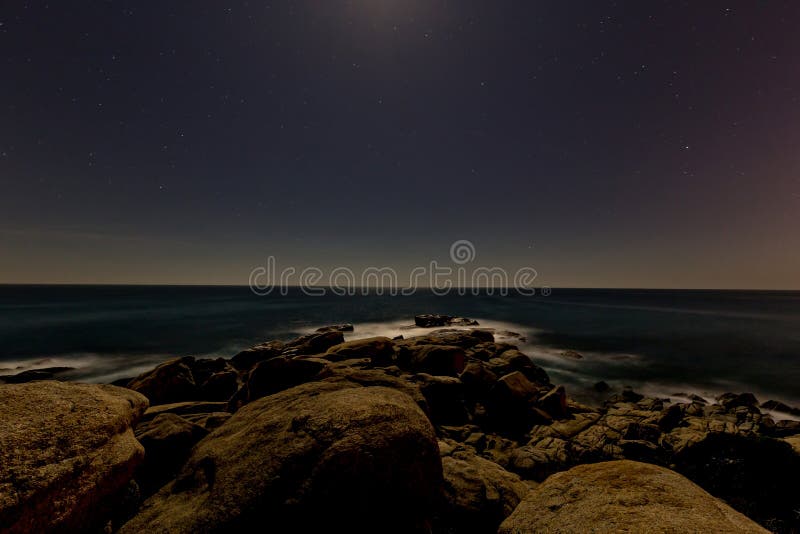 Nigh scene with rocks stock image. Image of scene, brava - 85039833