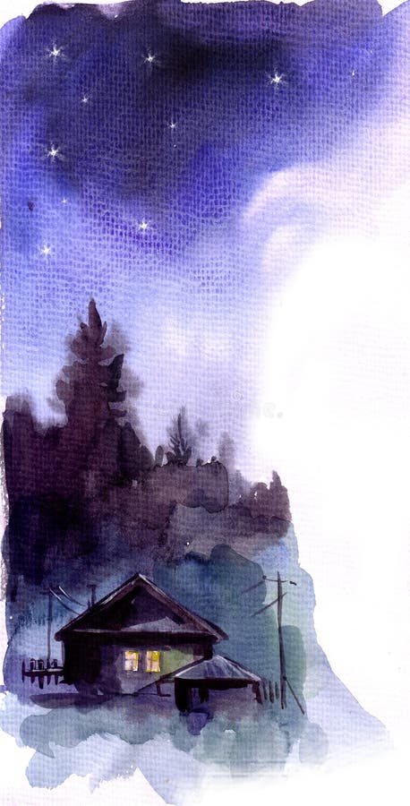 Night stock illustration. Illustration of drawing, drawn - 12809406