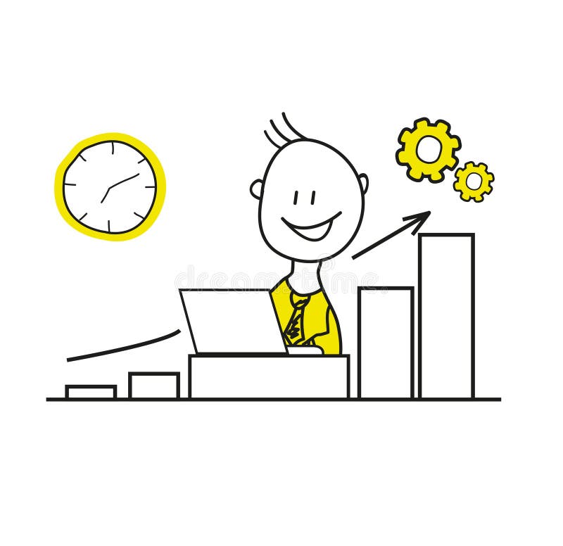 Stickman Working, Productivity Stock Vector - Illustration of ...