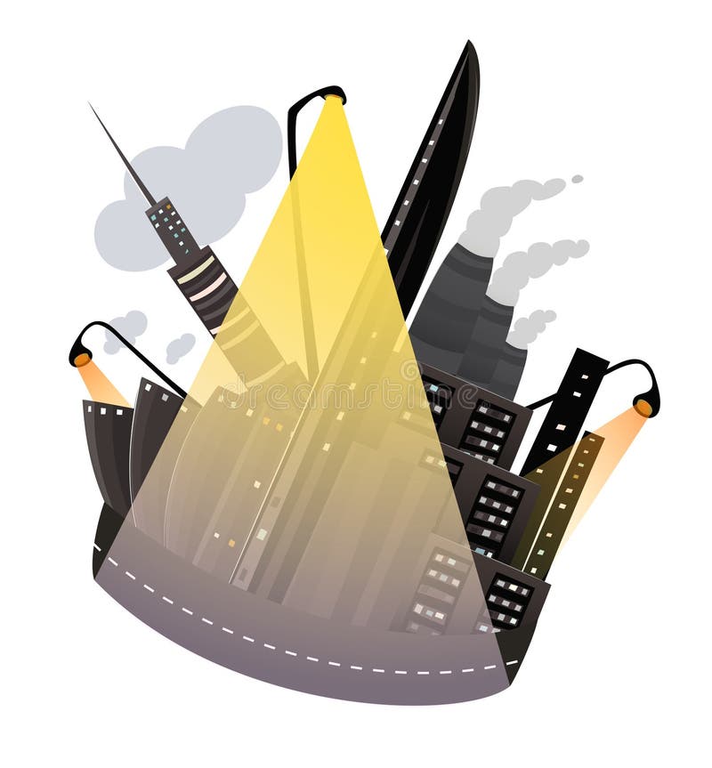 Night City Landscape Cartoon Stock Vector - Illustration of skyline ...