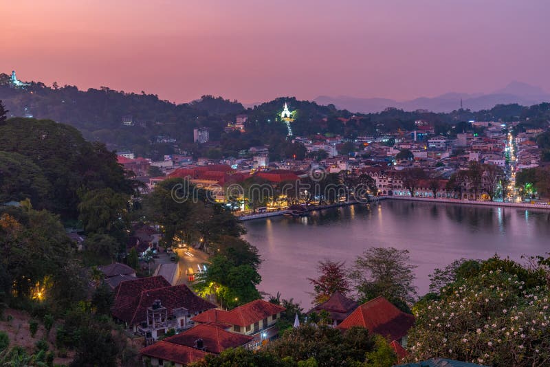 Night Aerial View of Kandy, Sri Lanka Stock Photo - Image of scenery ...