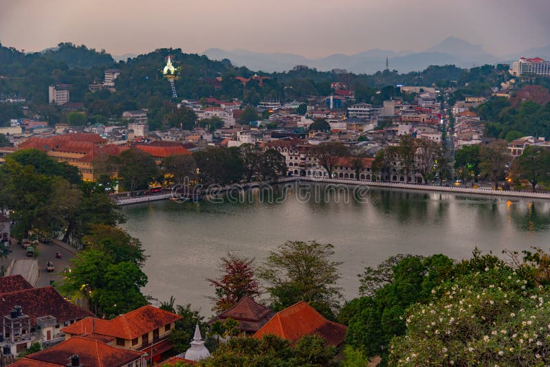 Night Aerial View of Kandy, Sri Lanka Stock Image - Image of ...