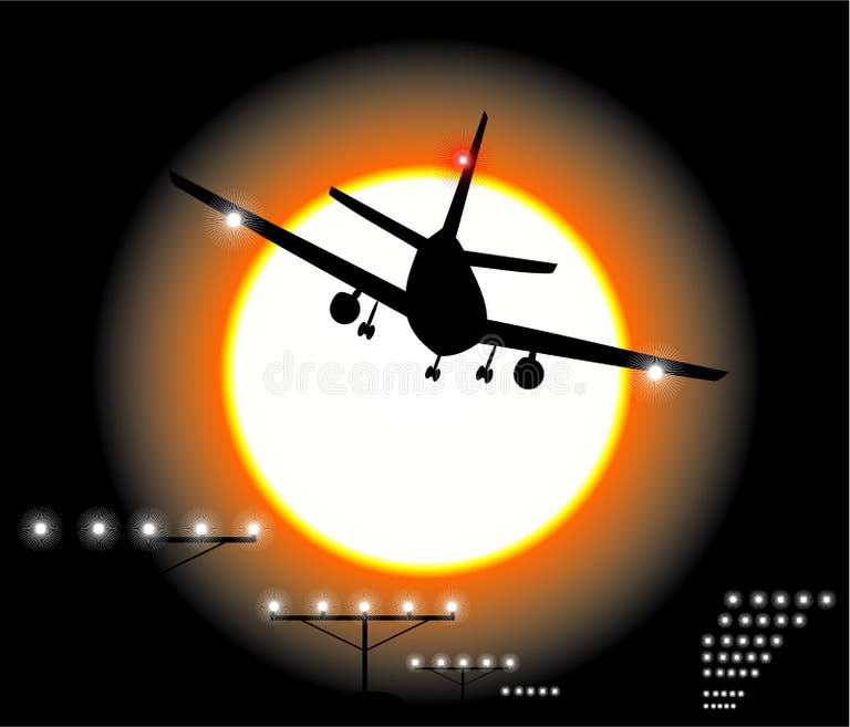 Landing Lights Runway Airport Stock Illustrations – 700 Landing Lights ...