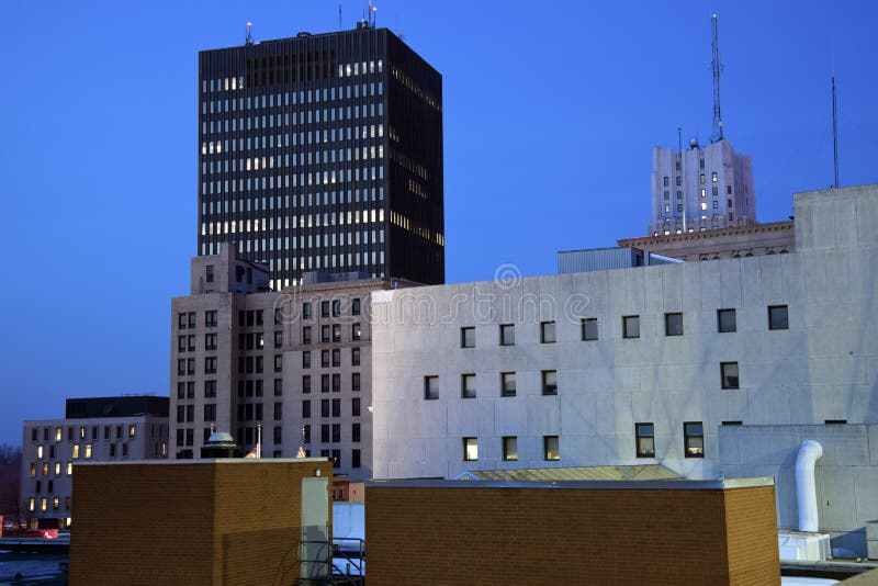 Aerial Photo of the Center of Akron Editorial Photography - Image of ...