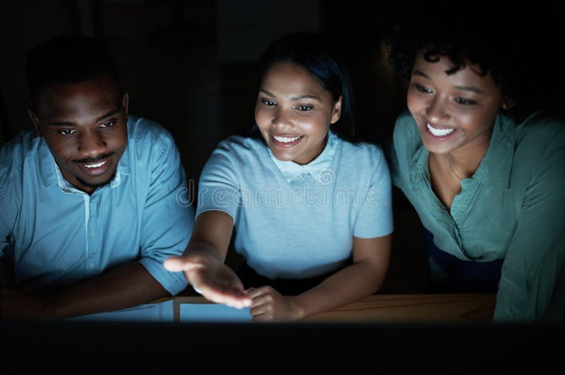 The Night is Alive with Possibilities. a Group of Young Businesspeople ...