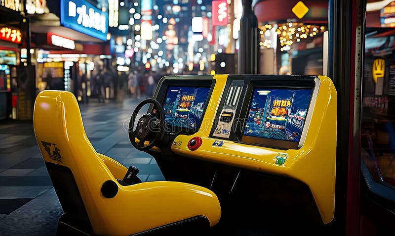 Night City Racing Game stock illustration. Illustration of electronics ...