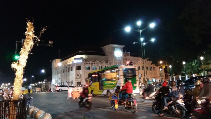 Night Atmosphere in the City of Jogja, Indonesia. Editorial Stock Image ...