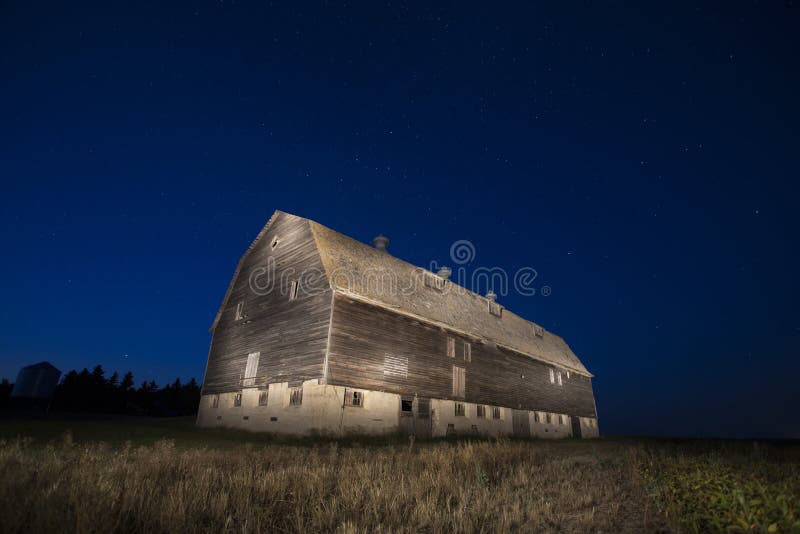 Night Barn Star Trails stock image. Image of star, canada - 101890781