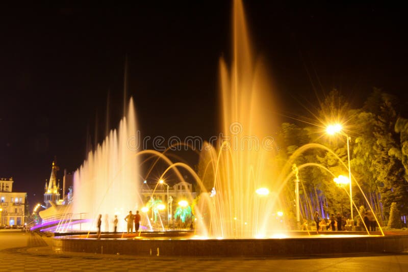 Night Batumi Boulevard in Batum, Georgia Editorial Stock Photo - Image ...