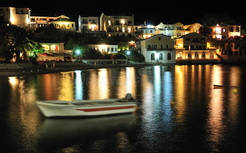 Night in the bay stock image. Image of night, travel, village - 7001391