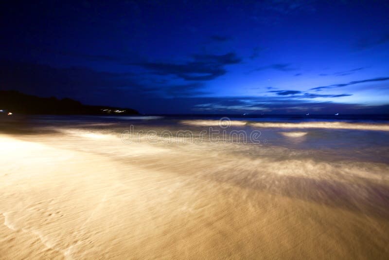 Night on the beach stock image. Image of reflection, island - 14436857