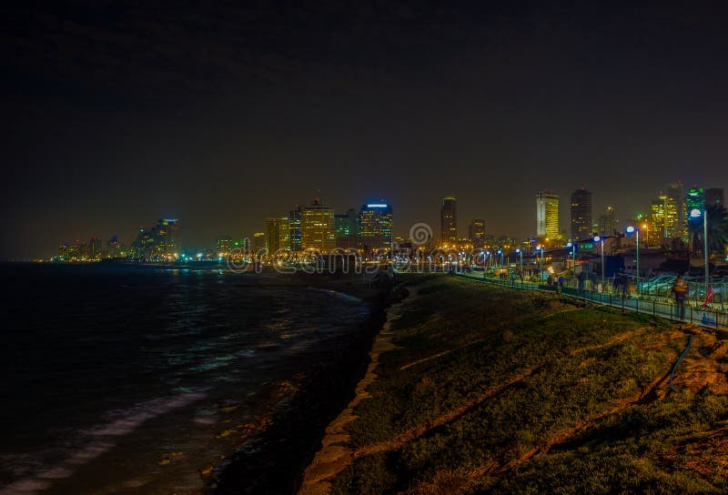 The night beach stock photo. Image of jaffa, coast, middle - 71668844